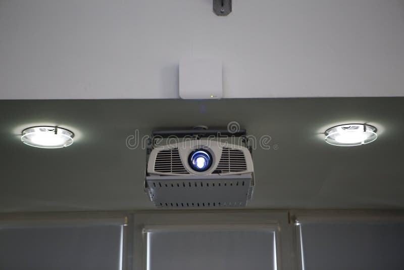 Ceiling Mounted Projector in the Conference Room Stock Image - Image of ...