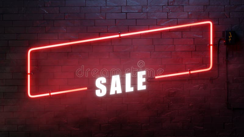 Stylish Modern Red Neon Light Frame Stock Illustration - Illustration ...