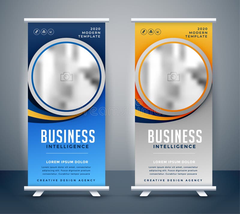 Stylish Modern Roll Up Standee Banner Design Stock Vector ...