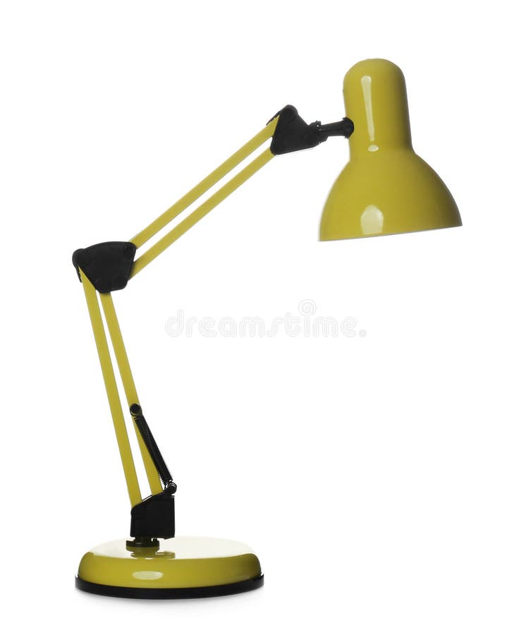 Stylish Modern Table Lamp on White Background Stock Image - Image of ...