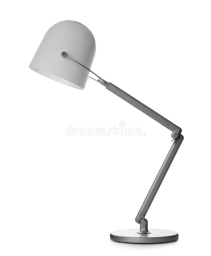 Stylish Modern Table Lamp on White Background Stock Photo - Image of ...
