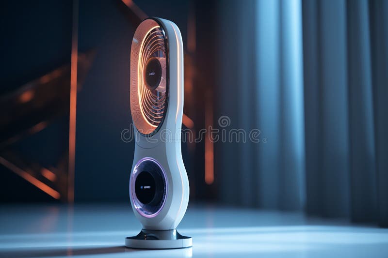 Stylish and Modern Tower Fans with Oscillation and Stock Illustration ...