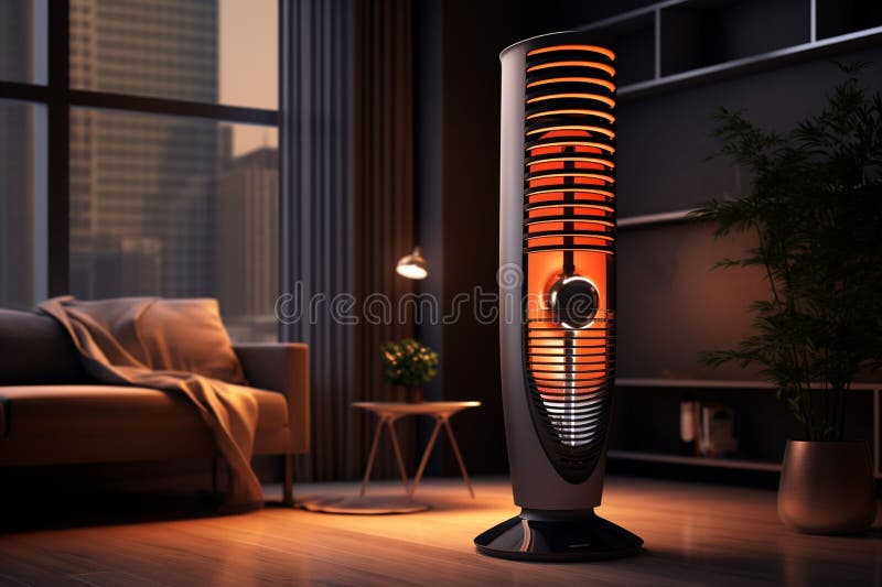 Stylish and Modern Tower Fans with Oscillation and Stock Illustration ...