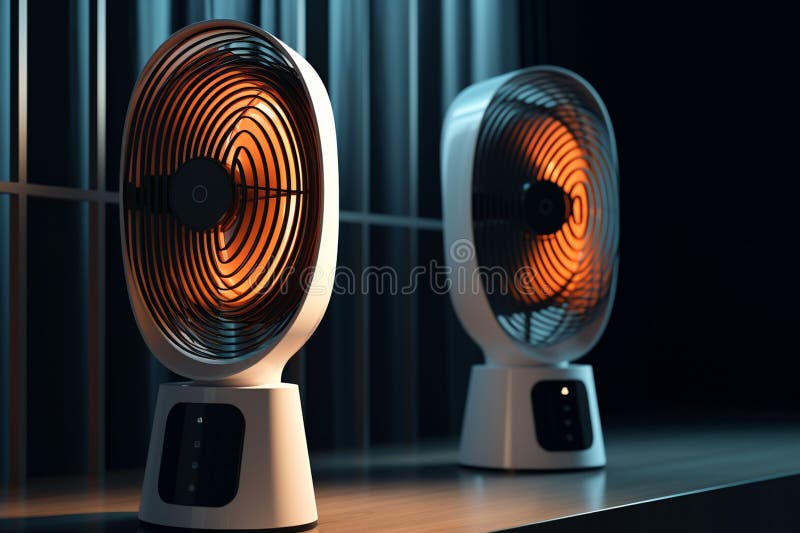 Stylish and Modern Tower Fans with Oscillation and Stock Illustration ...