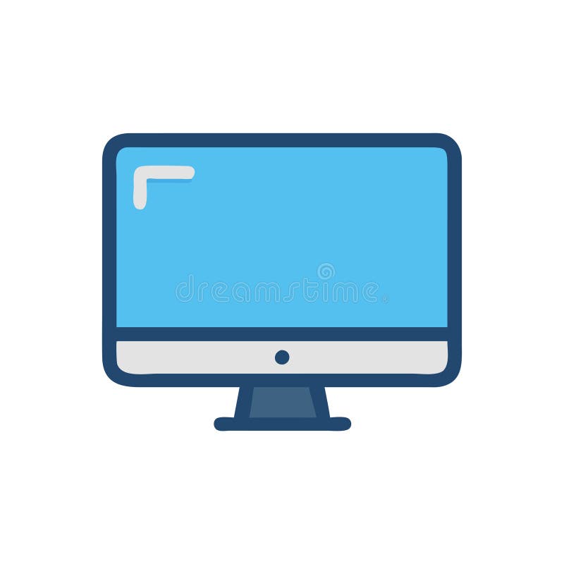 Stylish Monitor Screen Icon Design Stock Illustration - Illustration of ...