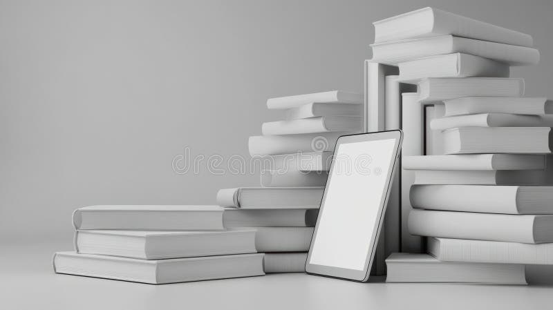 Stylish Monochrome Education-themed Background Featuring Books and a ...