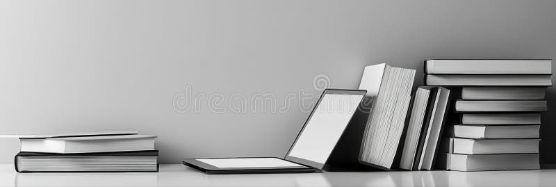 Stylish Monochrome Education-themed Background Featuring Books and a ...