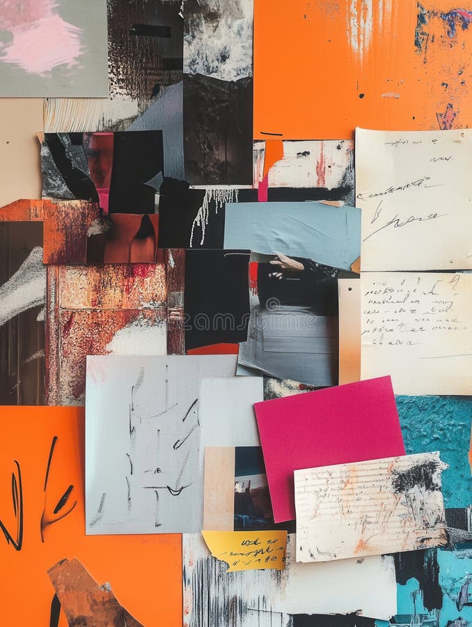 Stylish Mood Board Collage Showcasing Creative Process with Layered ...