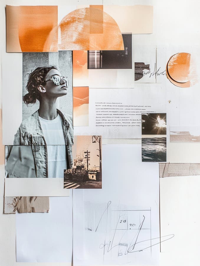 Stylish Mood Board Collage Showcasing Layered Textures and Creative ...