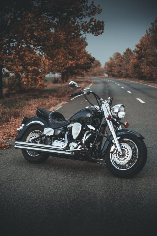 Stylish Motorcycle on the Road. Stock Photo - Image of bike, transport ...