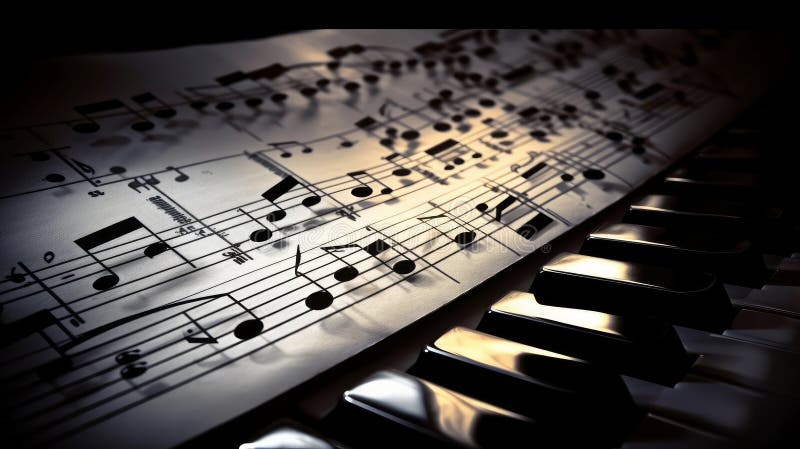 Stylish Music Background with Notes and a Piano - Made with Generative ...