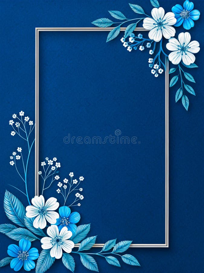 A Stylish Navy Blue Invitation Card Mockup Stock Illustration ...