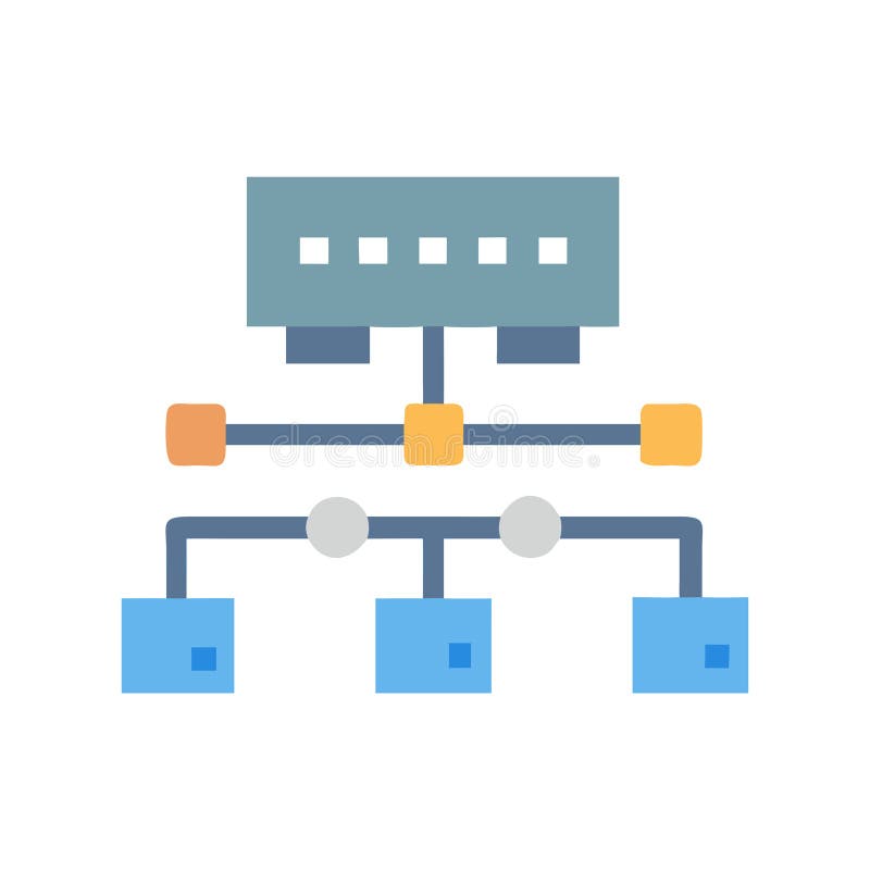 Stylish Network Bridge Icon Design Stock Illustration - Illustration of ...