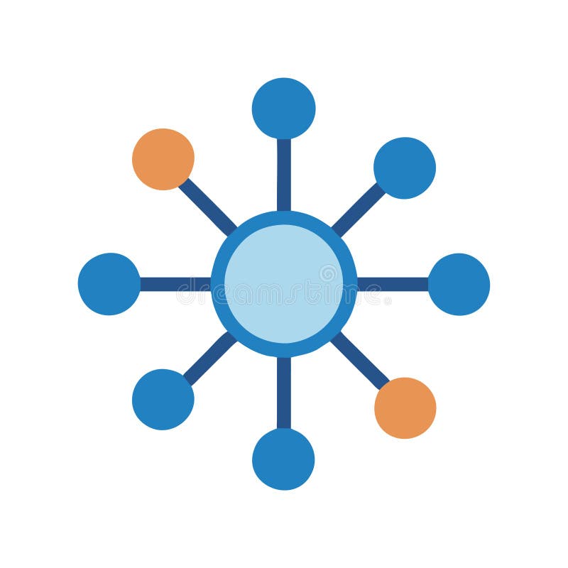Stylish Network Hub Icon Design Stock Illustration - Illustration of ...