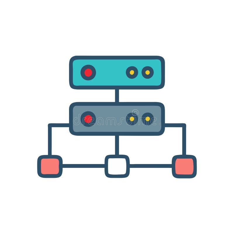 Stylish Network Switch Icon Design Stock Illustration - Illustration of ...