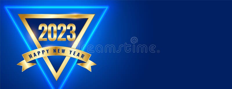Stylish 2023 New Year Invitation Banner with Light Effect Stock Vector ...