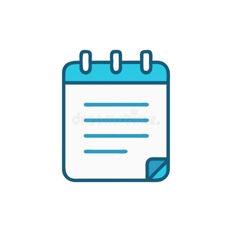 Stylish Notepad Icon for Students Stock Image - Illustration of ...