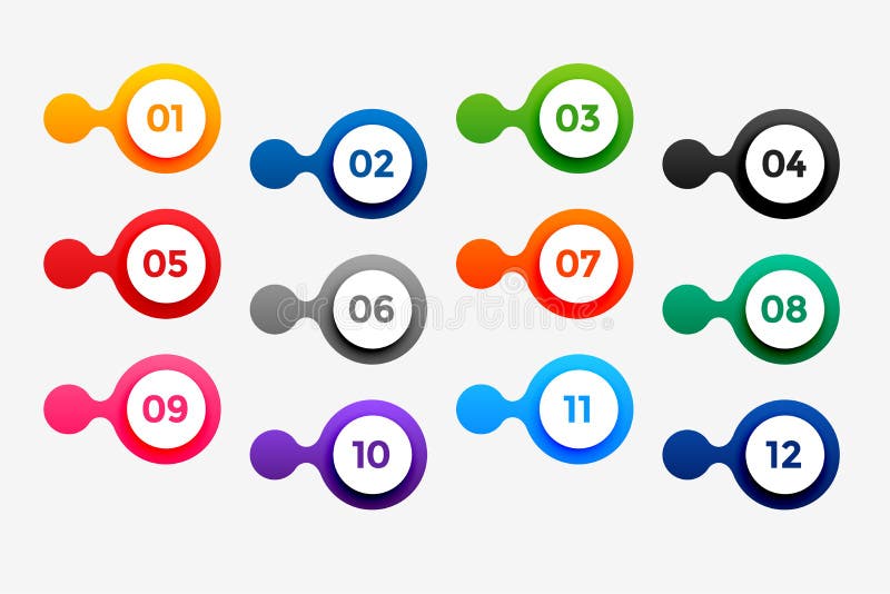 Stylish Number Bullet Points in Circular Style Stock Vector ...