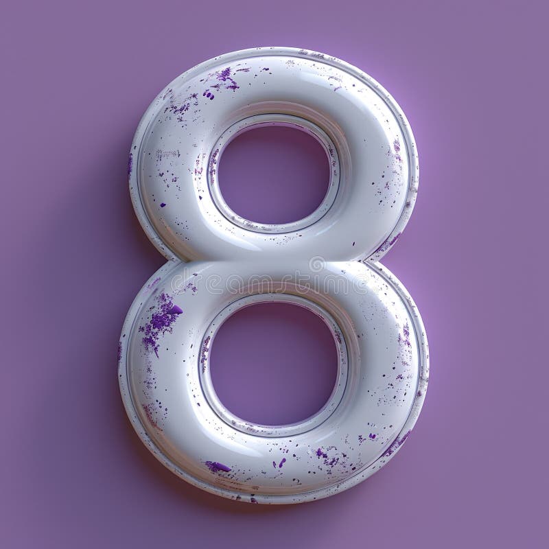 Stylish Number Eight with Vintage Distressed Effect Stock Illustration ...