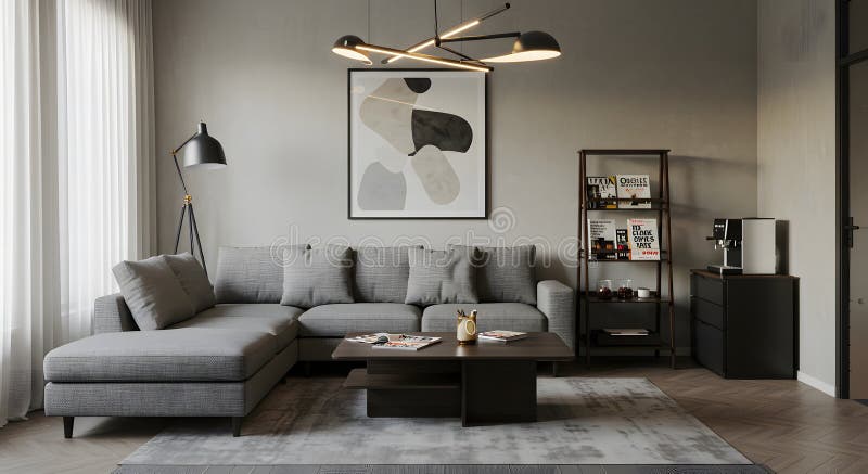 Cozy Office Break Room. a Stylish Office Break Area Stock Illustration ...