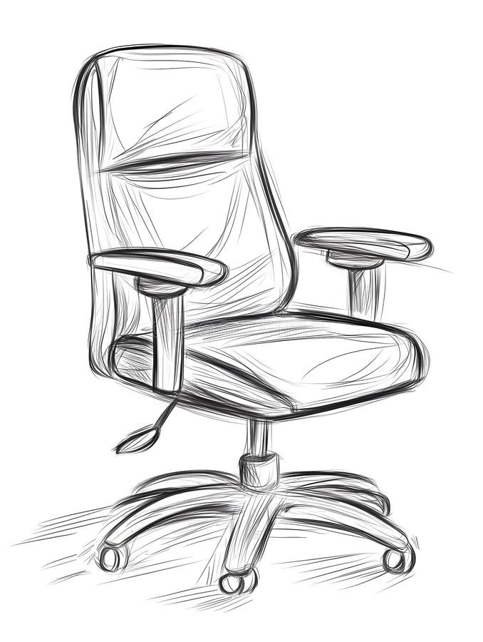 Stylish Office Chair Sketch Stock Illustration - Illustration of ...