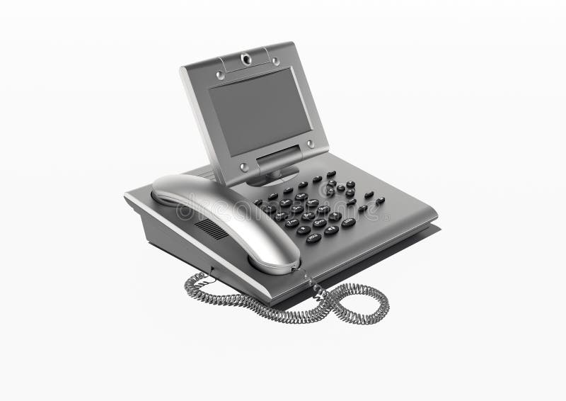 Stylish Office Phone with Copyspace Stock Illustration - Illustration ...