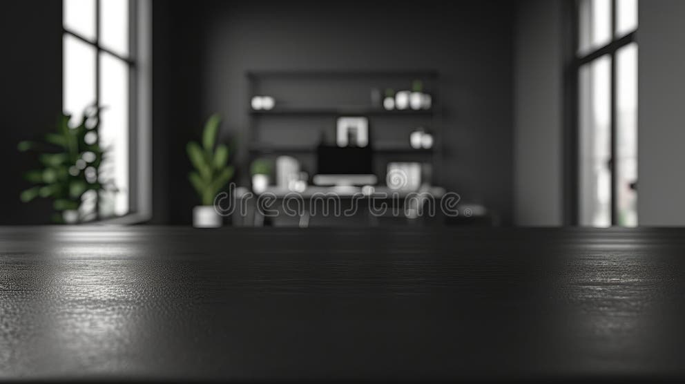 Stylish Office Setup with Blurred Devices. Stock Illustration ...