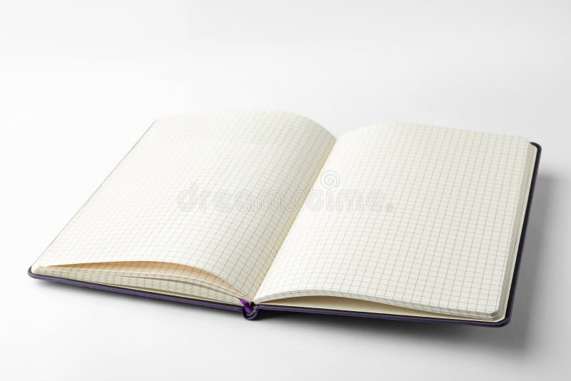 Stylish Open Notebook with Blank Sheets Isolated Stock Image - Image of ...