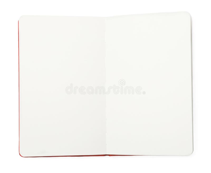 Stylish Open Notebook Isolated on White Stock Image - Image of ...
