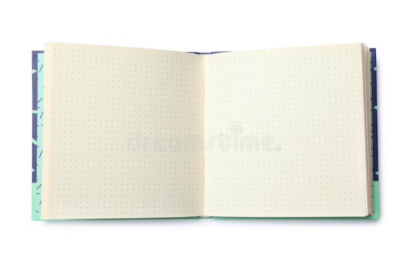 Stylish Open Notebook on White, Top View Stock Image - Image of stylish ...