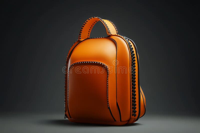 Stylish Orange Leather Backpack Modern Design Stock Illustration ...