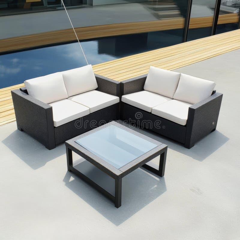 Stylish Outdoor Patio Furniture Set with Modern Design Stock ...