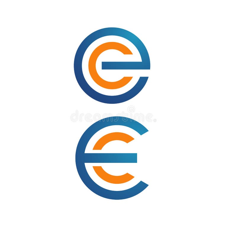 Stylish Overlapping Initial C E Letter Logo Design Vector Graphic ...