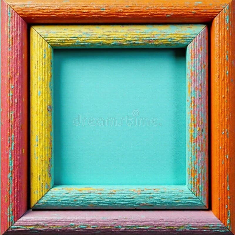 Stylish Painted Wooden Frames, Assorted Colors , Set, Texture, Orange ...