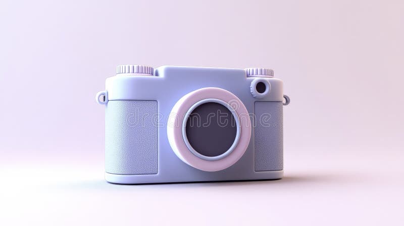 Stylish Pastel Camera on a Minimalist Backdrop Stock Illustration ...