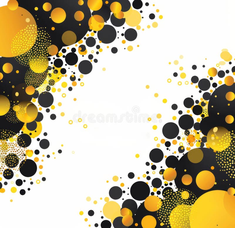 Graphic Design Featuring a Row of Yellow and Black Circles on a White ...