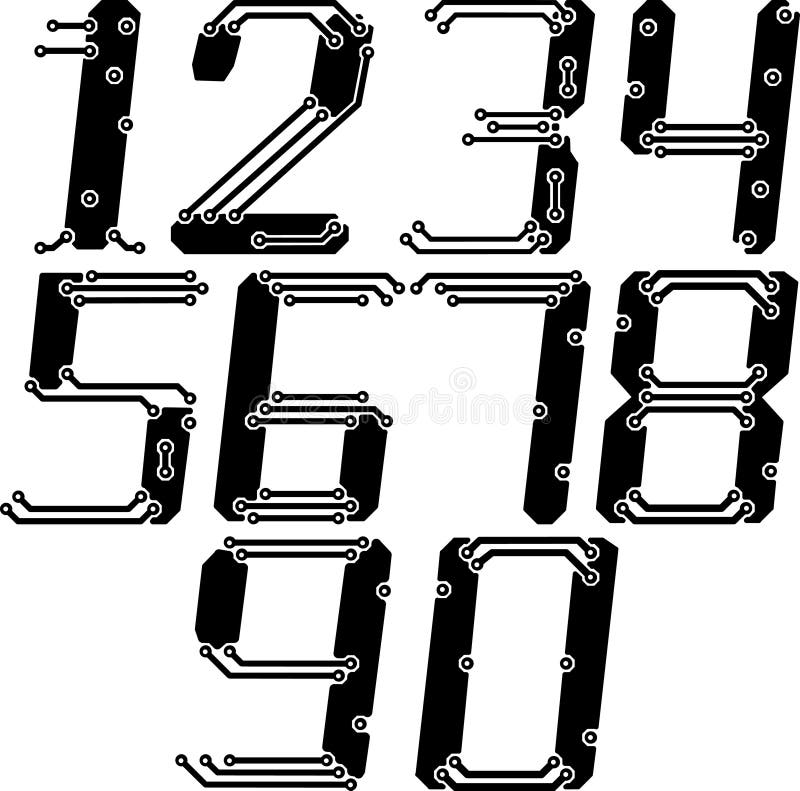 Stylish Pcb Electric Wires Numbers in Italics Stock Vector ...