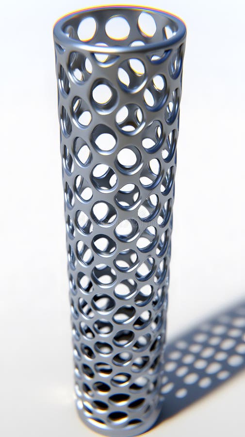 Stylish Perforated Metal Vase Design Stock Photo - Image of finish ...