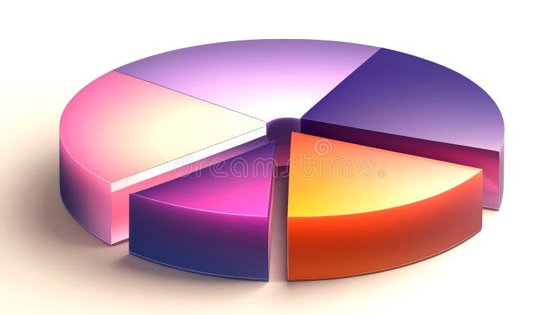 A Stylish Pie Chart with a Soft Gradient of Orange, Purple, and Pink ...