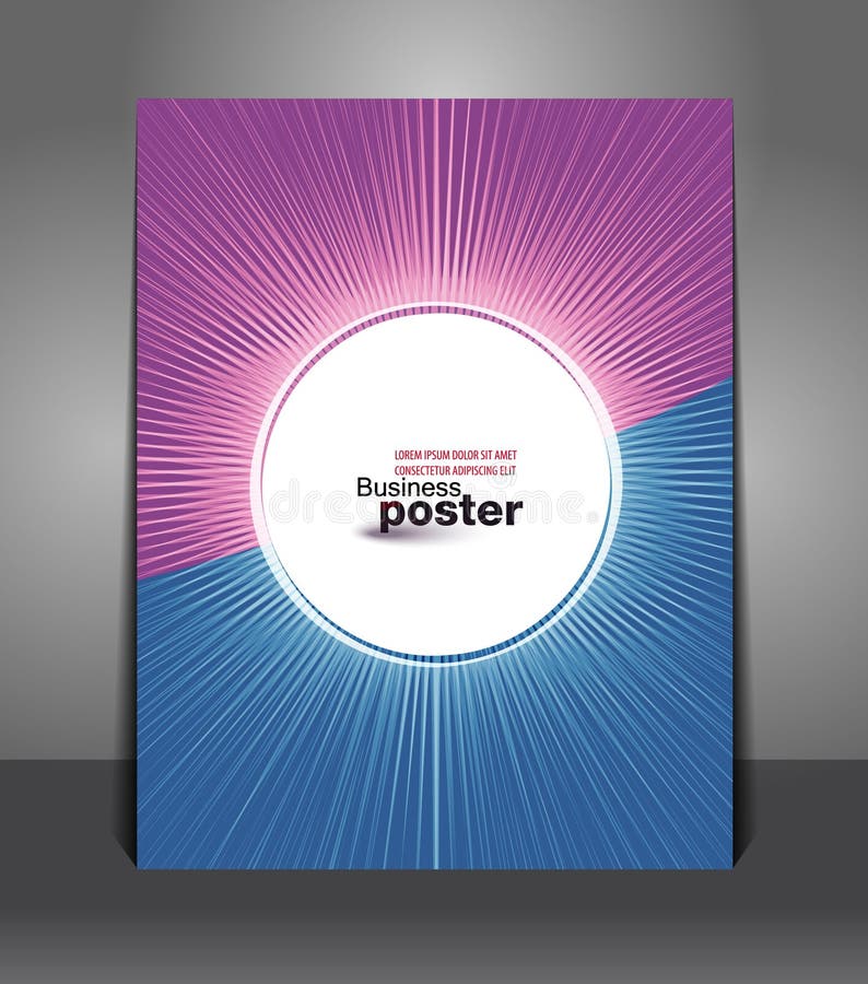 Stylish Blue-green Poster with a Button Stock Vector - Illustration of ...