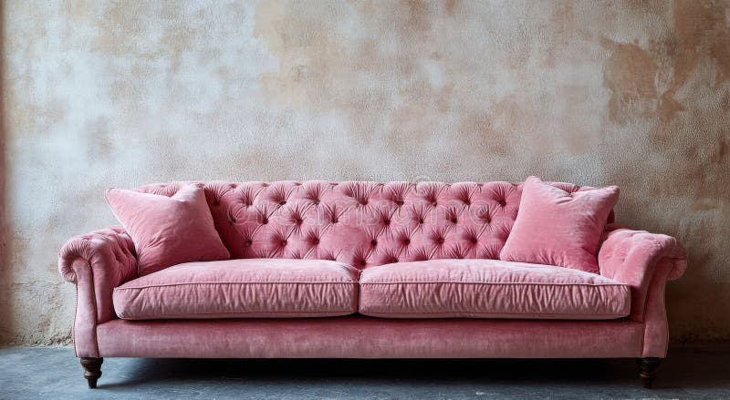 Elegant Pink Chesterfield Sofa Classic Room Stock Photos - Free ...