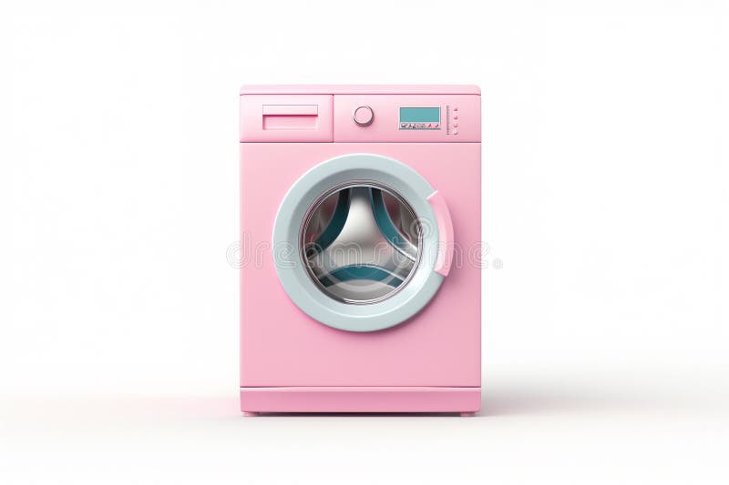 A Stylish Pink Washing Machine with Modern Design, Featuring Circular ...