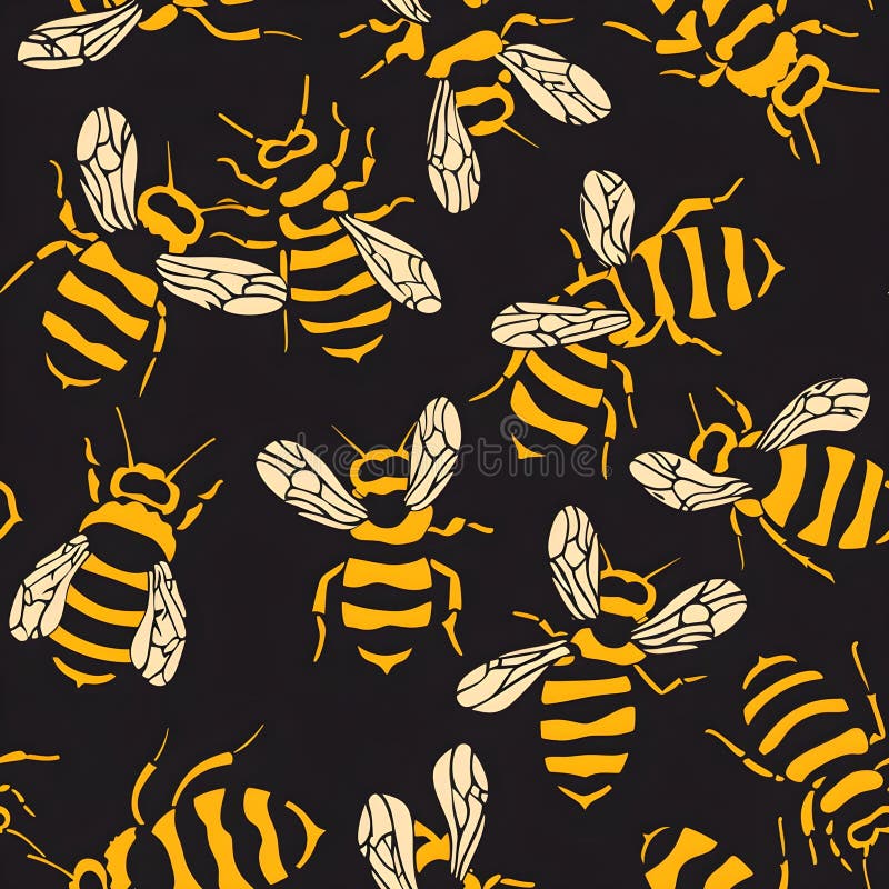 Bee Swarm Vector Illustration for Background Design Stock Illustration ...