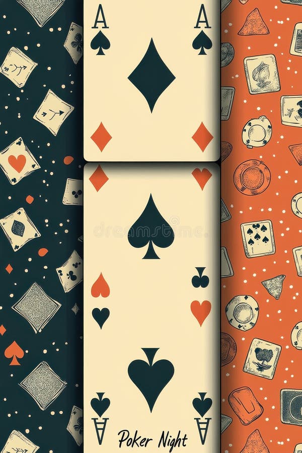 Stylish Playing Card Pattern with Poker Inspired Seamless Vintage ...