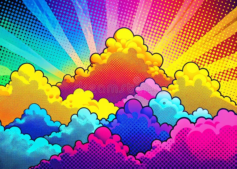 Stylish Pop Art Cloud Silhouettes a Versatile Text Overlay Set for ...