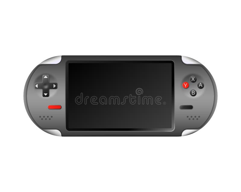 Stylish Portable Console with Red Buttons Template Stock Vector ...