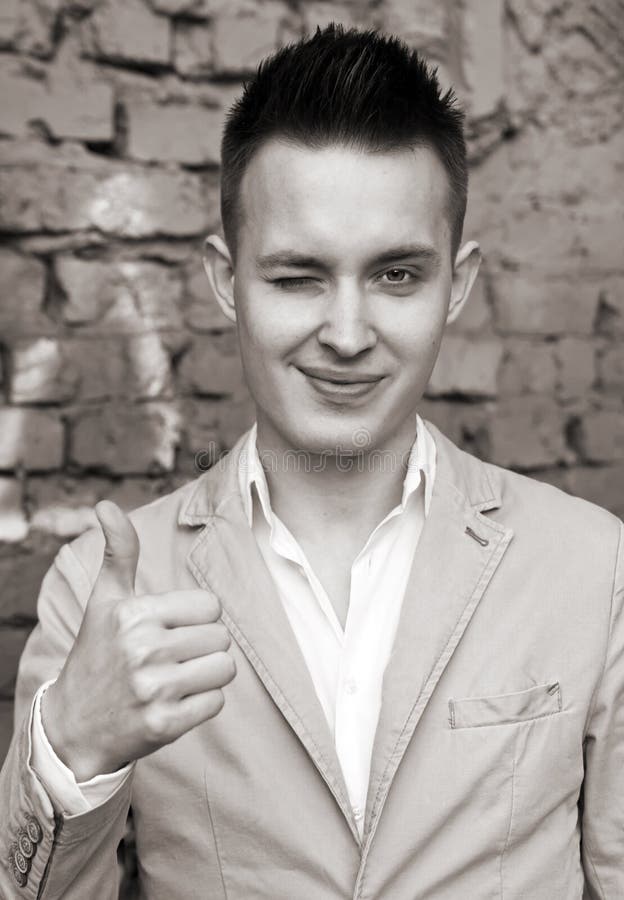 Stylish Portrait of a Handsome Young Man Stock Photo - Image of suit ...