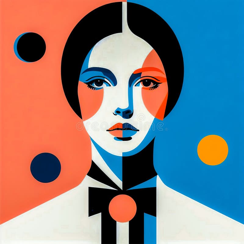 Stylish Portrait of a Woman in Bold Colors Stock Image - Image of ...