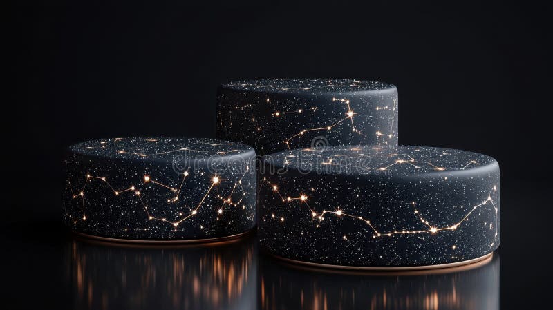 Stylish Product Podiums Featuring Cosmic Design with Star Patterns and ...