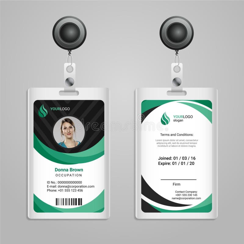 Abstract Design Id Cards Template Stock Illustration - Illustration of ...